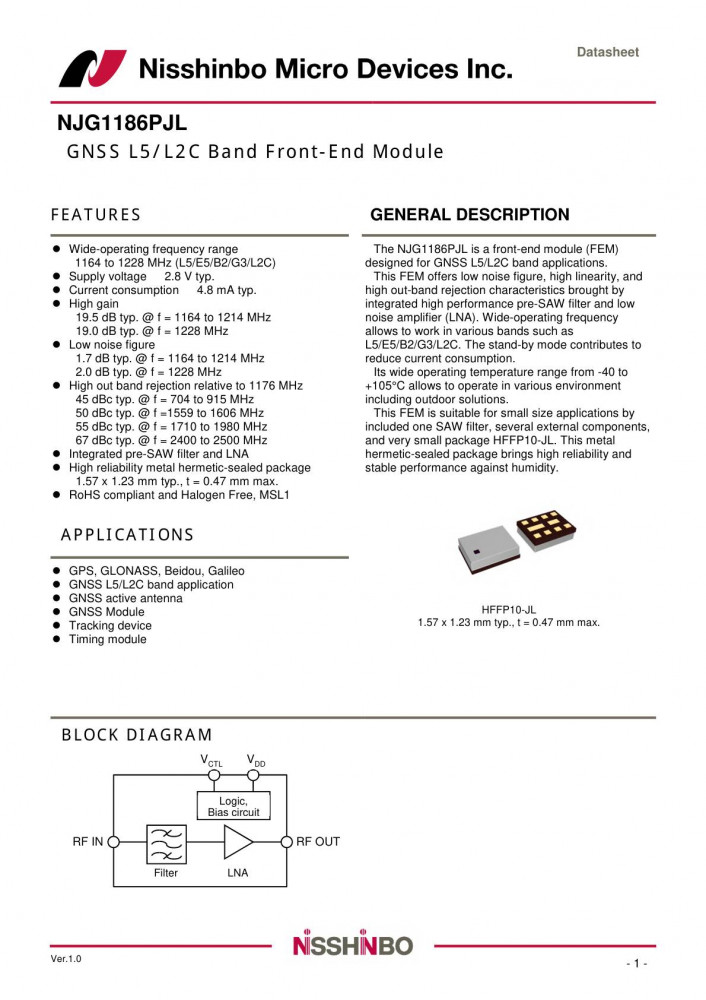 NJG1186PJL datasheet page 1