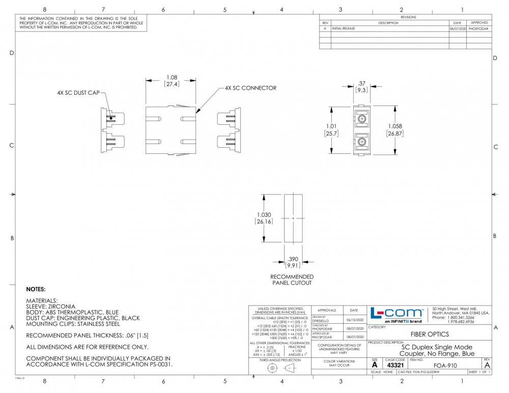 L-com FOA-910 technical document preview