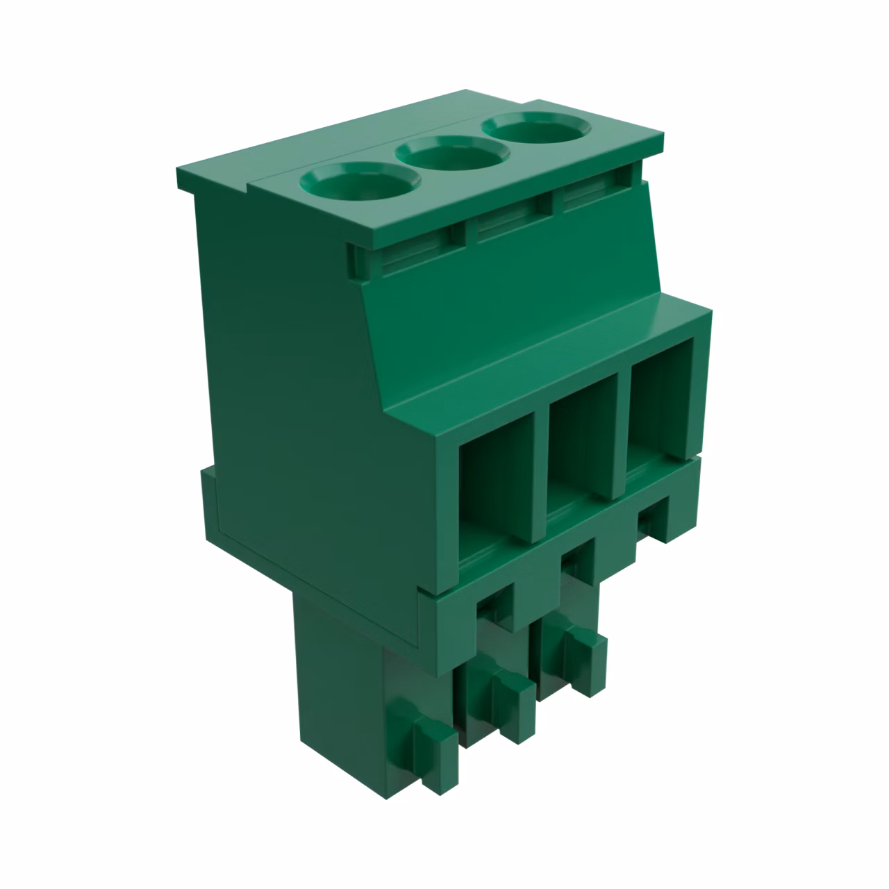 3.50mm Pitch Eurostyle Vertical Plug, with Standard Imprinting, Front Wire Entry, Green Housing, 3 Circuits for sale