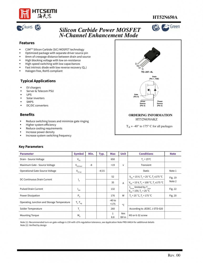HT52N650AKZ datasheet page 1