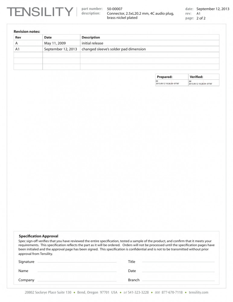 50-00007 product drawing, page 2