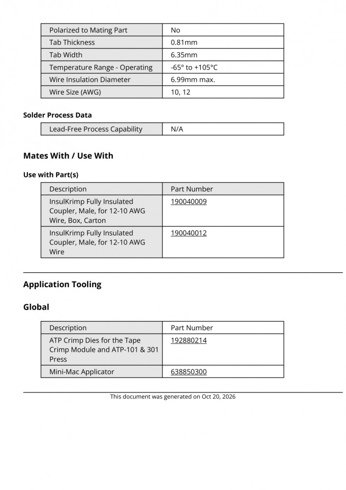 MOLEX 190050015 technical document image 3