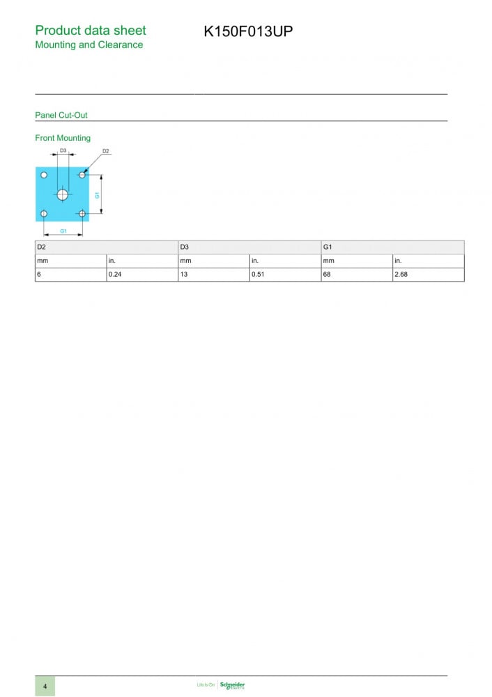 K150F013UP technical document page 4