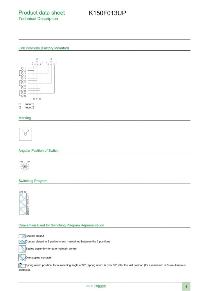 K150F013UP technical document page 5