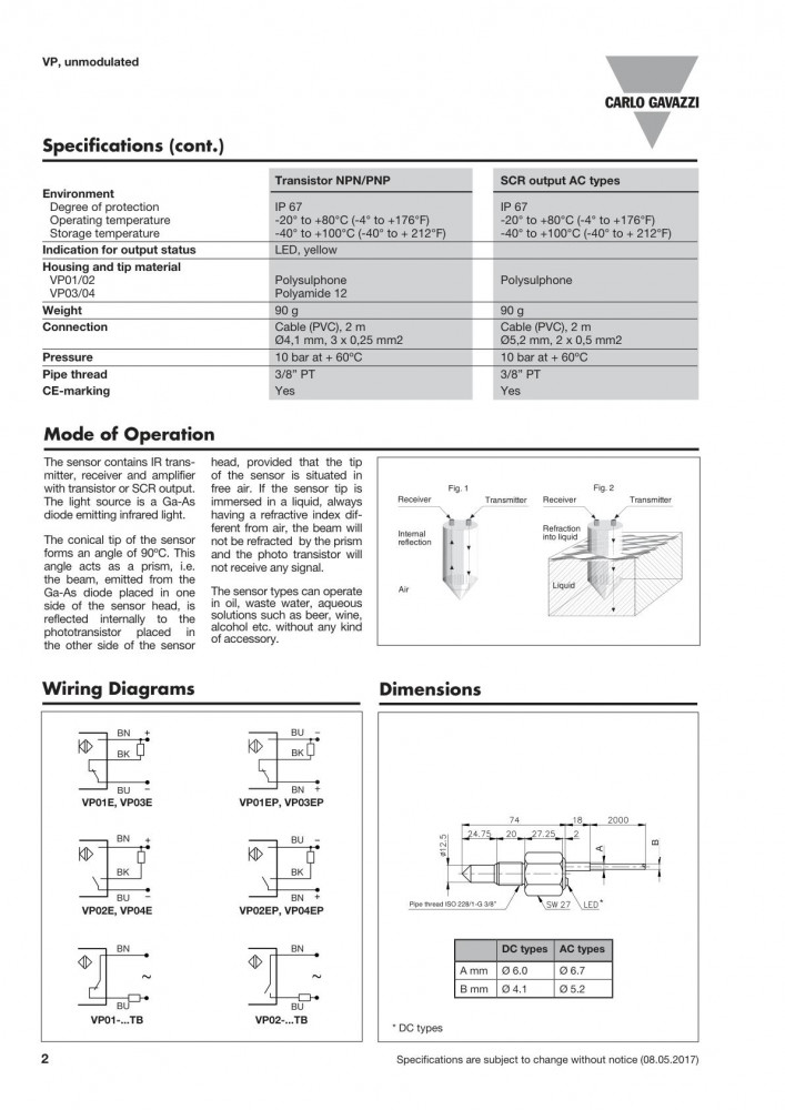 VP01-110TB technical document, page 2