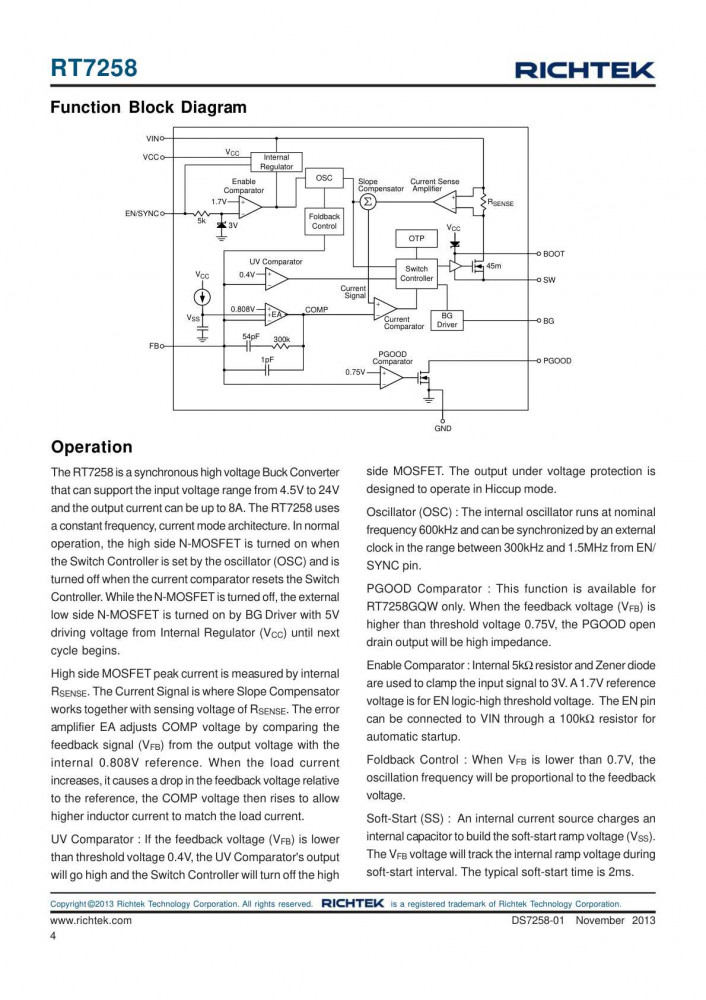 RT7258 datasheet page 4