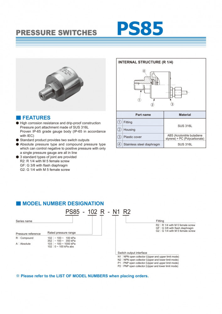 Nidec PS85 document page 1