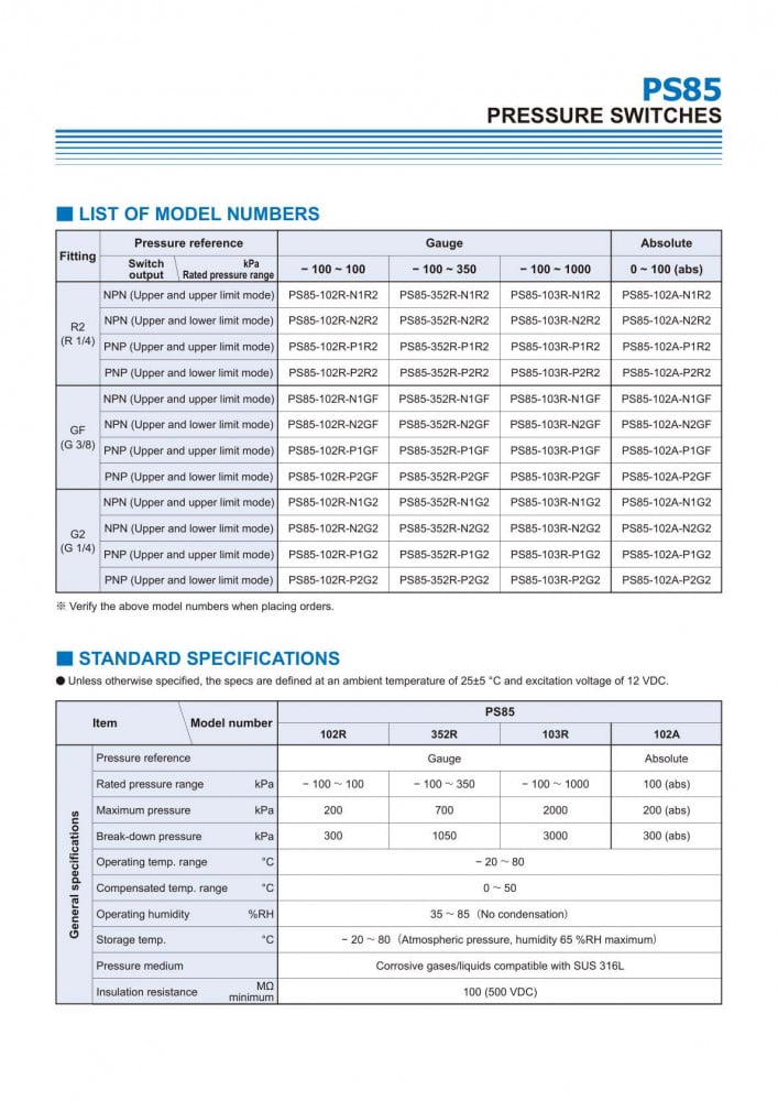 Nidec PS85 document page 2