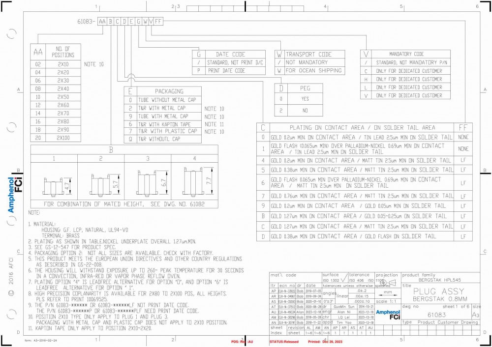 61083-063400LF technical drawing page 1