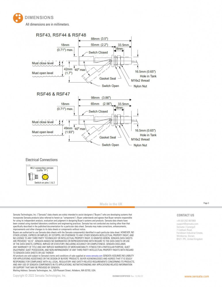 RSF40 series technical document page 3