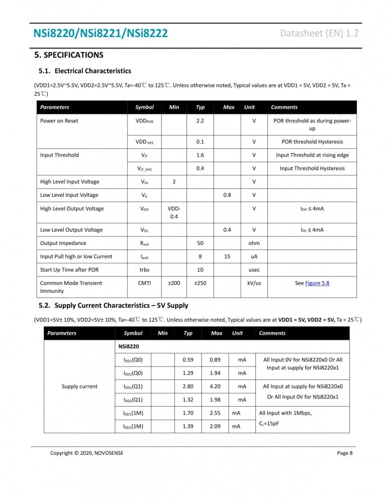 NSI8220N0-DSPR datasheet page 8