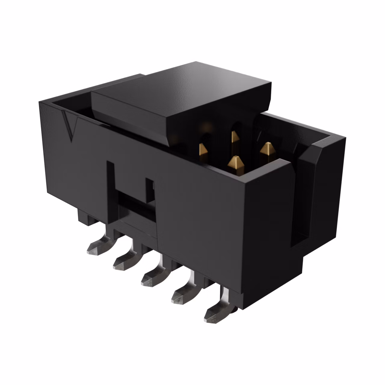 2.00mm Pitch, Milli-Grid PCB Header, Dual Row, Vertical, Surface Mount, Shrouded, 10 Circuits, 0.38µm Gold (Au) Plating, Single Side Slot, Center Friction Lock, with Pegs, with Cap, Tube for sale