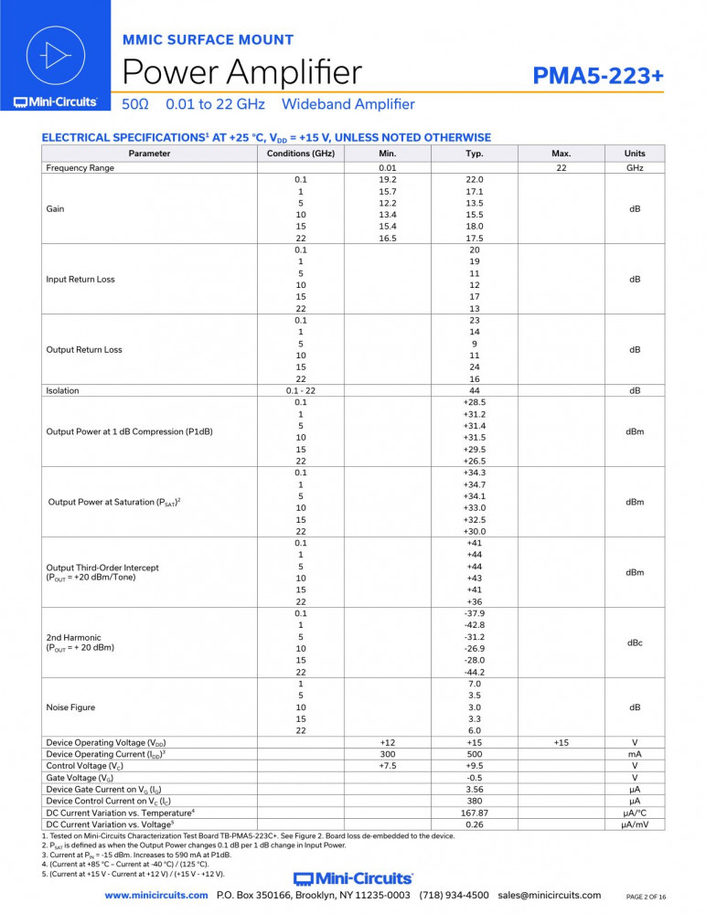 PMA5-223+ datasheet page 2