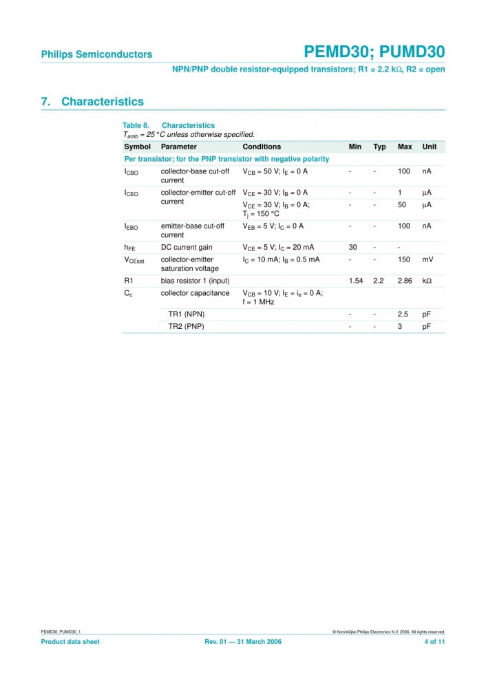 PUMD30 datasheet page 4