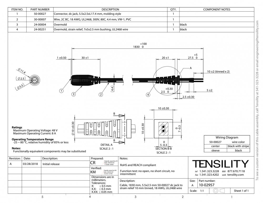 Tensility International 10-02957 product drawing