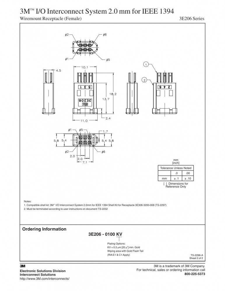 3M 3E206-0100KV technical document page 2