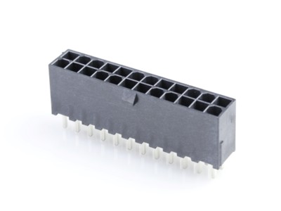 Mini-Fit Jr. Reflow Solder Capable Header, 4.20mm Pitch, Dual Row, Vertical, 8 Circuits, 1.57mm PCB Thickness, with PCB Pegs, LCP Housing, with Tin (Sn) Plating, Glow-Wire Capable, Tape and Reel