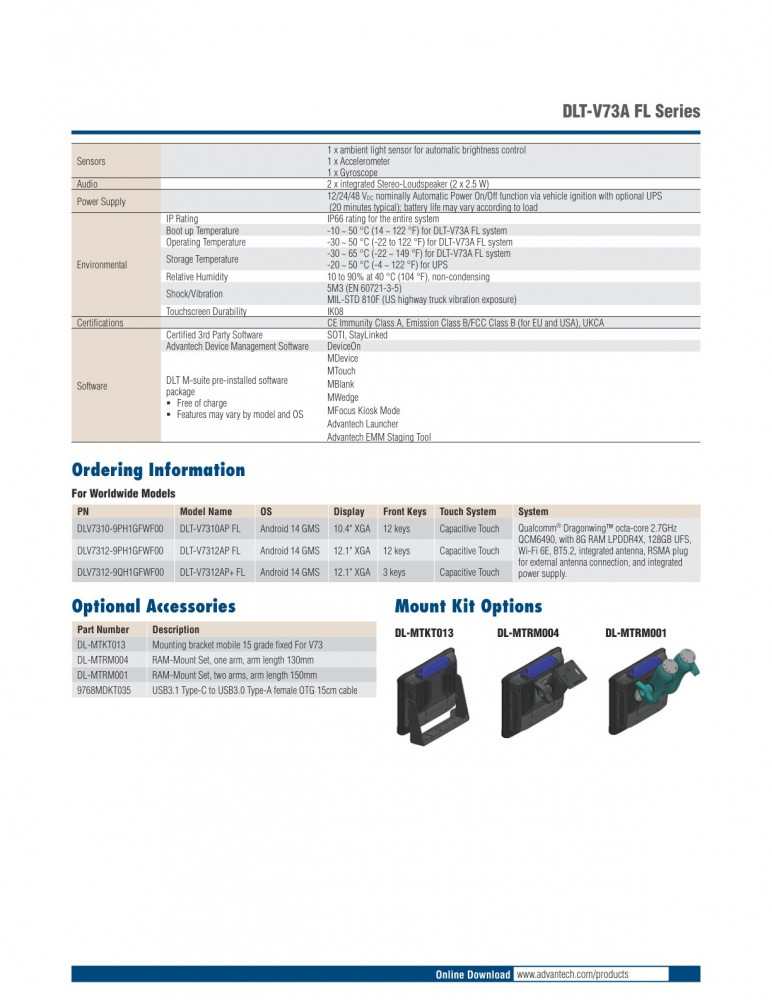 DLT-V73A FL product documentation page 2