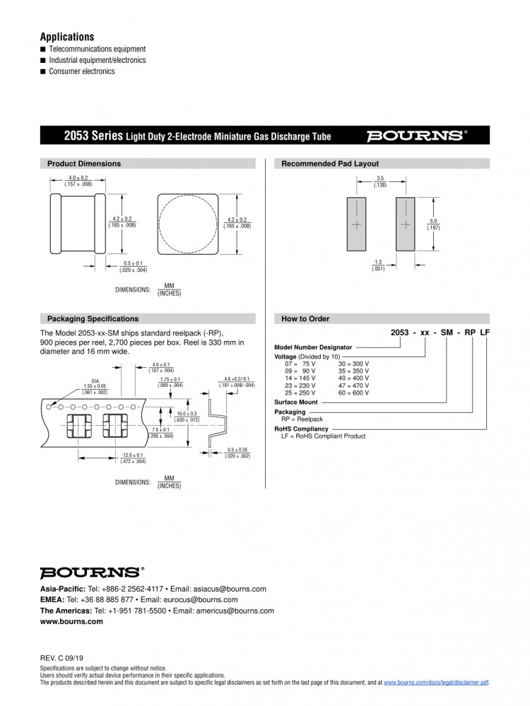 2053 Series GDT technical document, page 2
