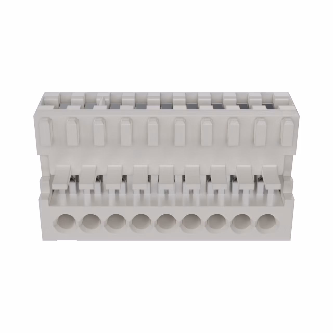 Appli-Mate RAST 2.5 IDT Housing, 2.50mm Pitch, Female, 9 Circuits, Beaded Terminal, All Position Keys, Slotted Endwalls, Polarizing Rib Between Circuits 2 & 3 for sale