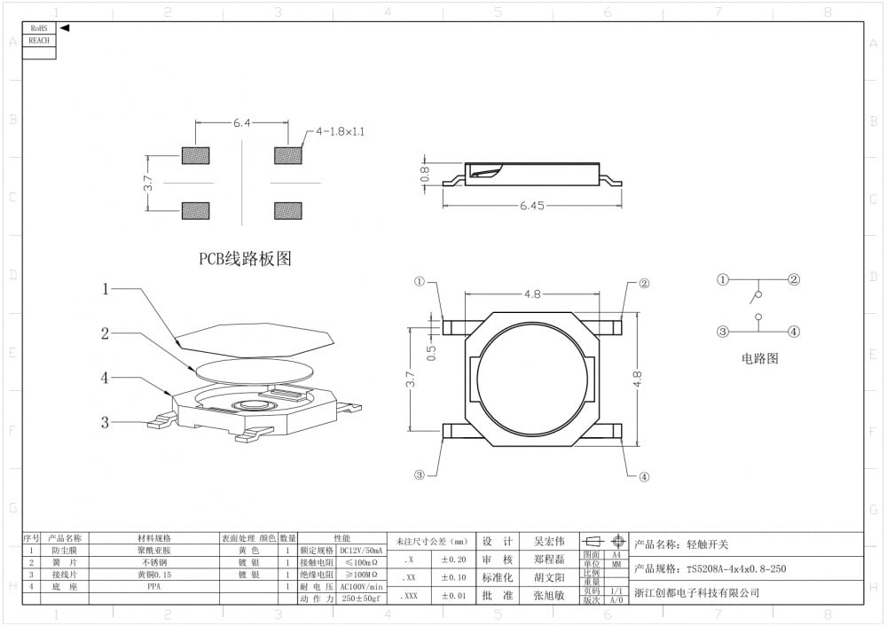 CAX TS5208A specification page 2