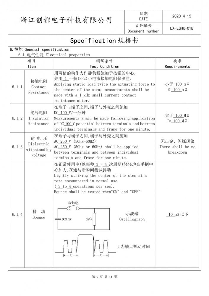 CAX TS5208A specification page 5