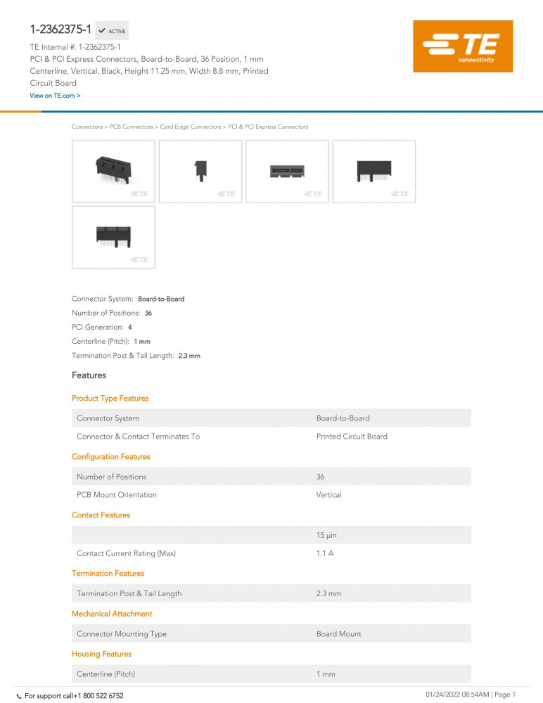 TE Connectivity 1-2362375-1 document page 1