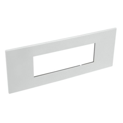 Arteor - Italian / US standard square plate 4 modules - Glossy stainless steel reflective finish - Snap-on mounting, 157x92x8mm