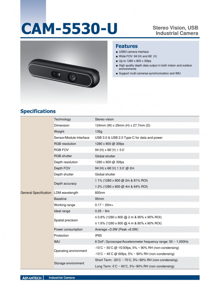 CAM-5530-U technical documentation page 1