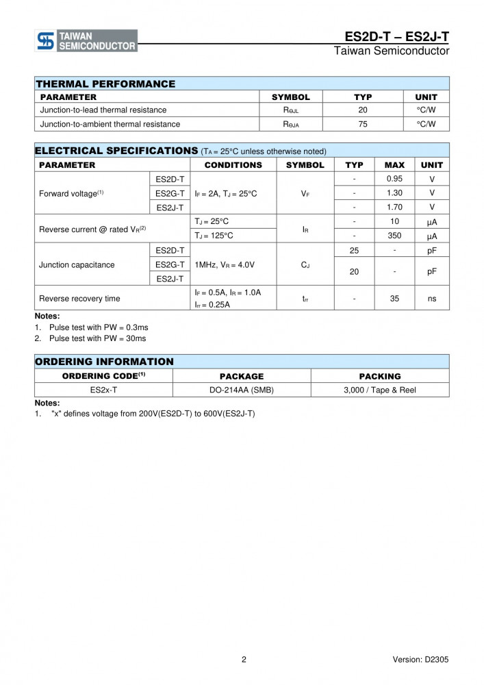 ES2J-T datasheet page 2