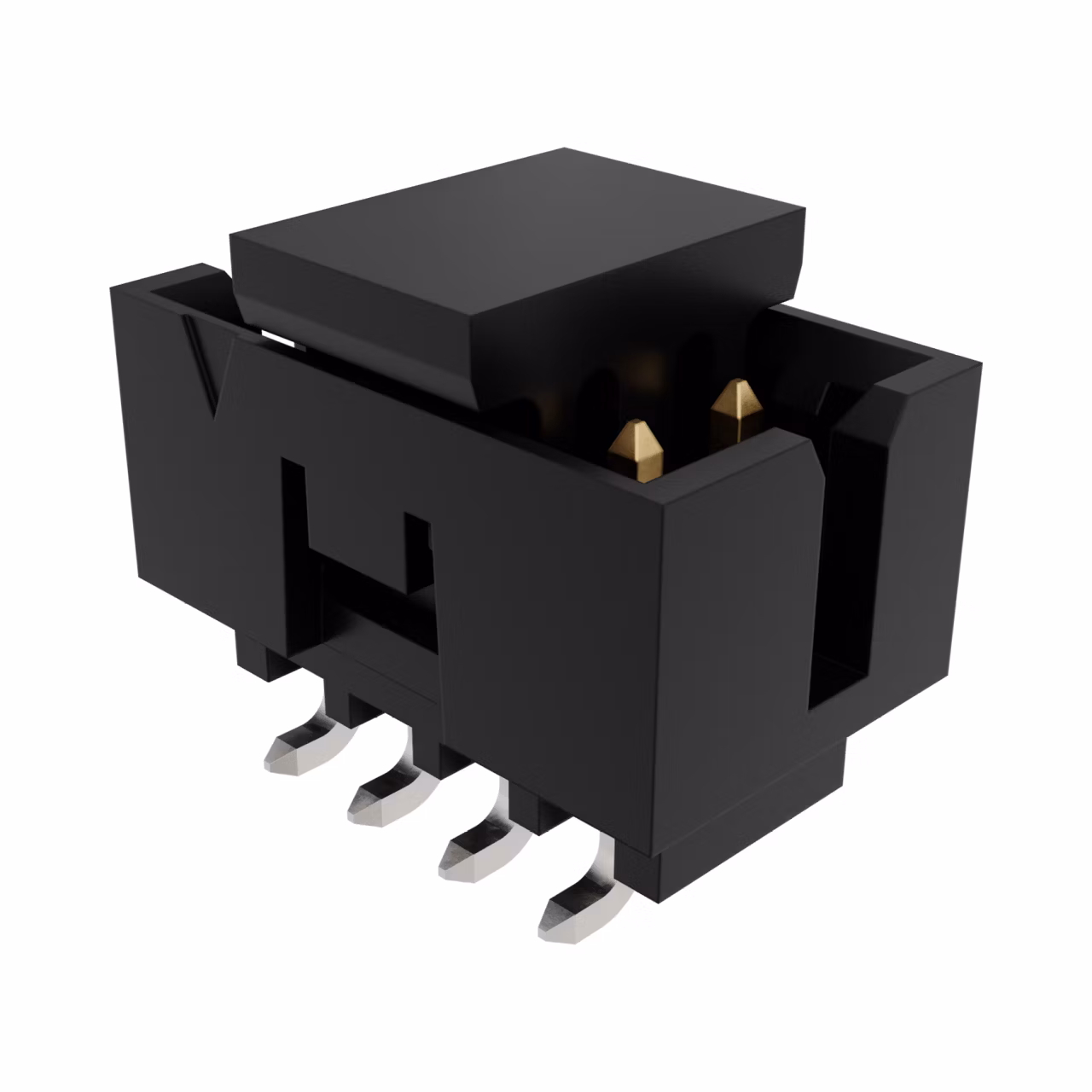 2.00mm Pitch, Milli-Grid PCB Header, Dual Row, Vertical, Surface Mount, Shrouded, 8 Circuits, 0.76µm Gold (Au) Plating, Dual Side Slots, Center Friction Lock, with Cap, Tube for sale