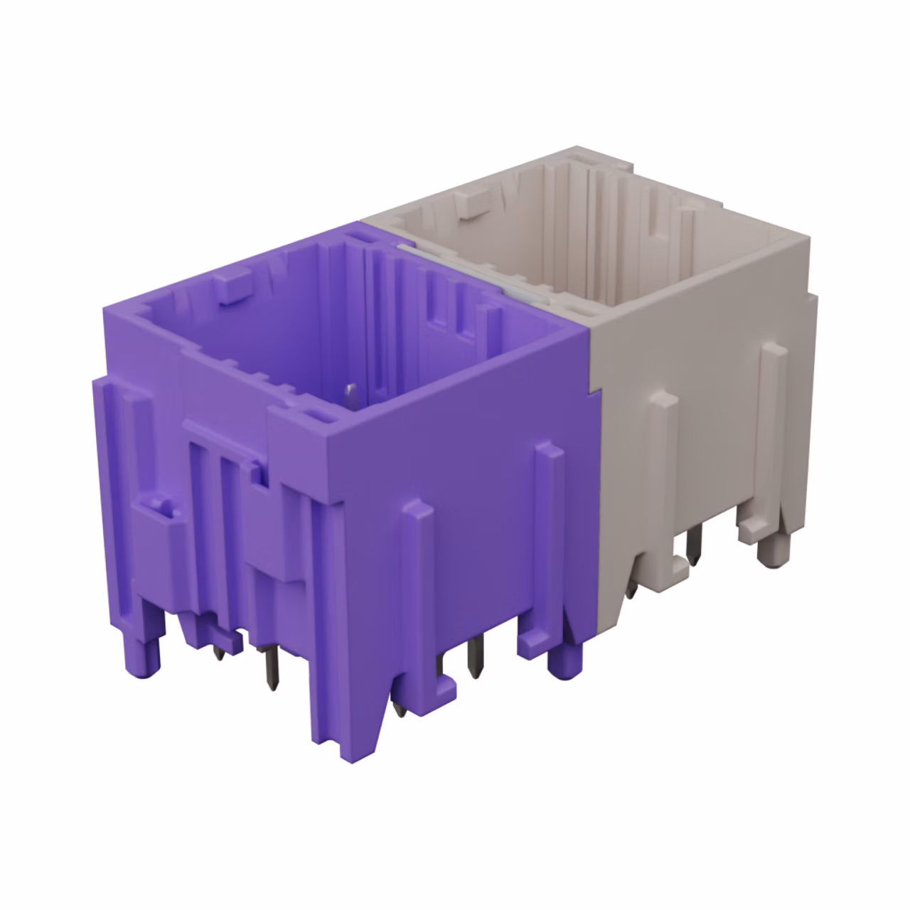 stAK50h 2 Bay Vertical Hybrid Header, 37 Circuits, Bay 1: 12 Circuits/Key 3/Purple; Bay 2: 25 Circuits/Key 2/Gray; Tube for sale