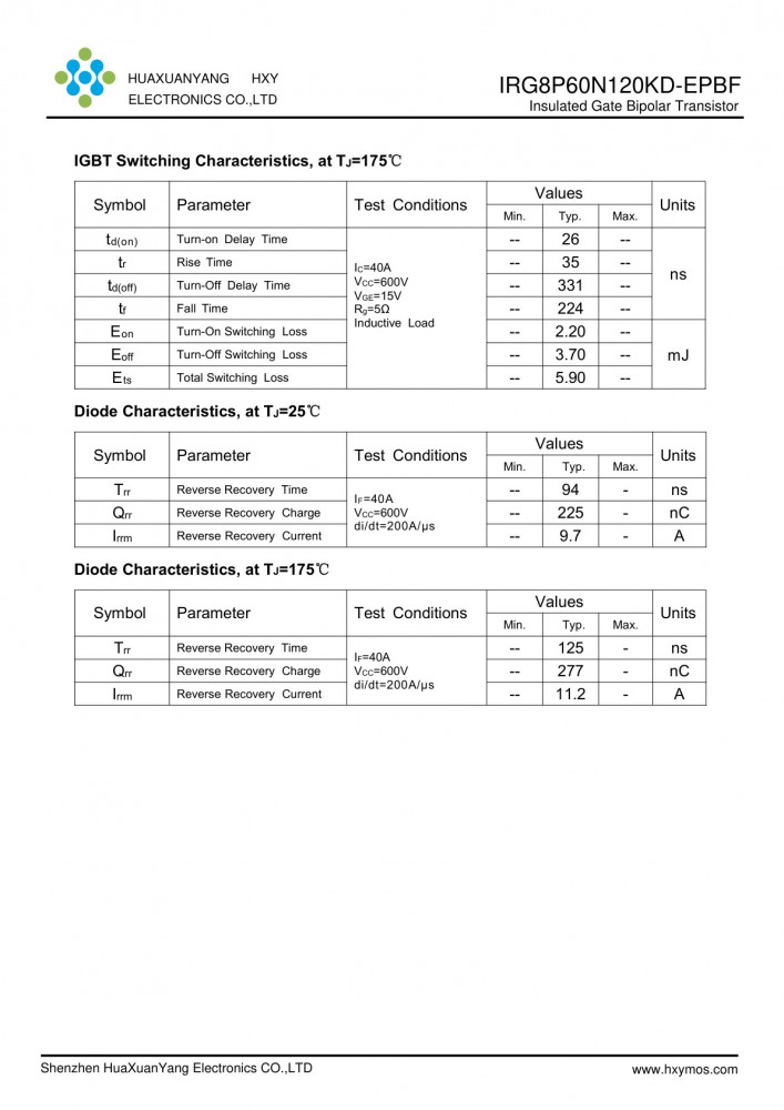 IRG8P60N120KD-EPBF-HXY datasheet page 4
