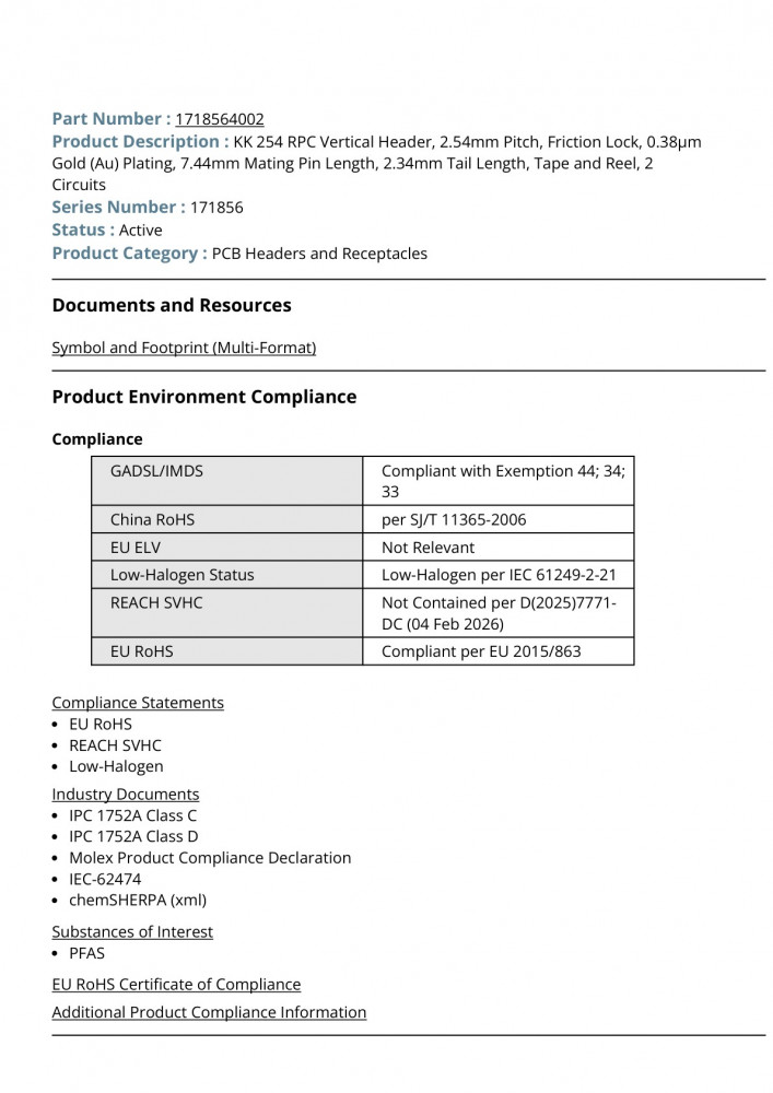 MOLEX 1718564002 technical document image 1