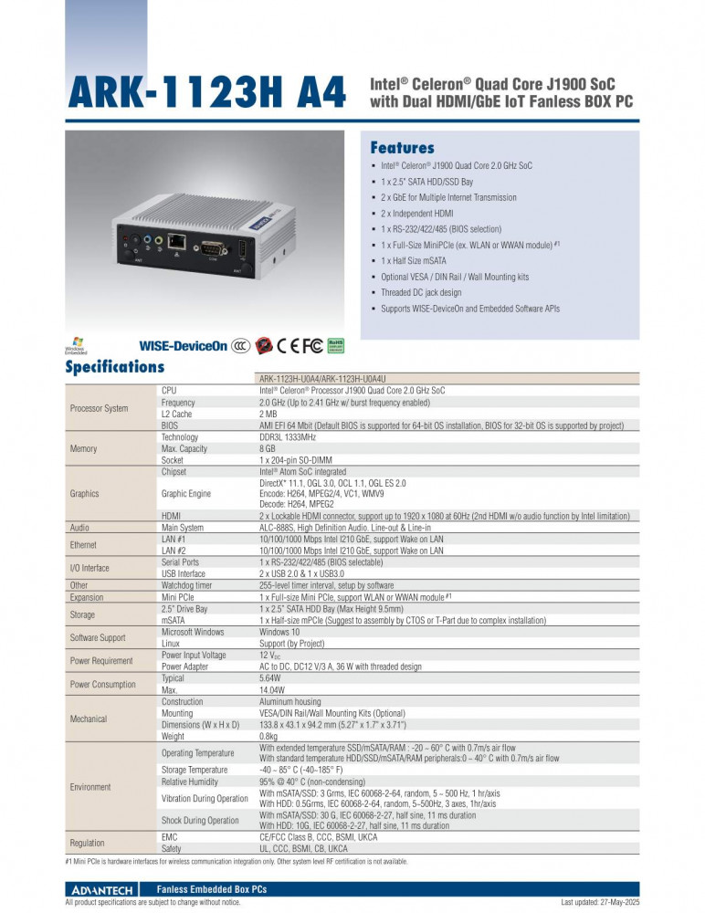 ARK-1123H technical document page 1