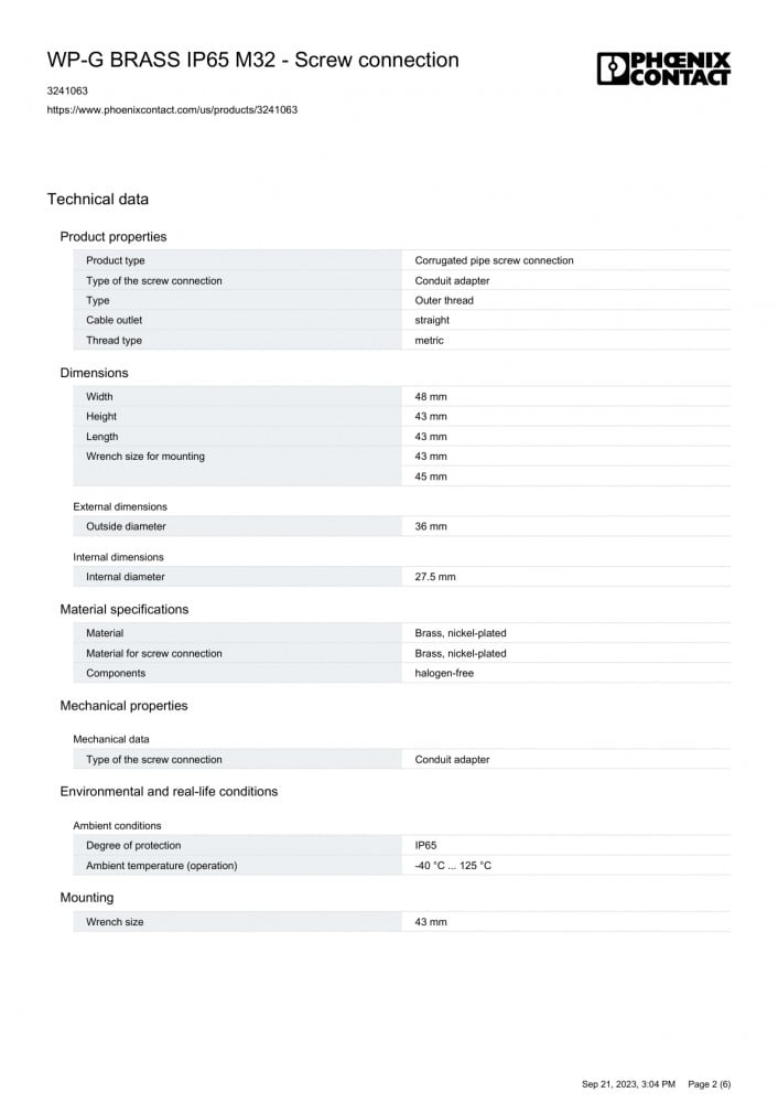 Phoenix Contact 3241063 product documentation page 2