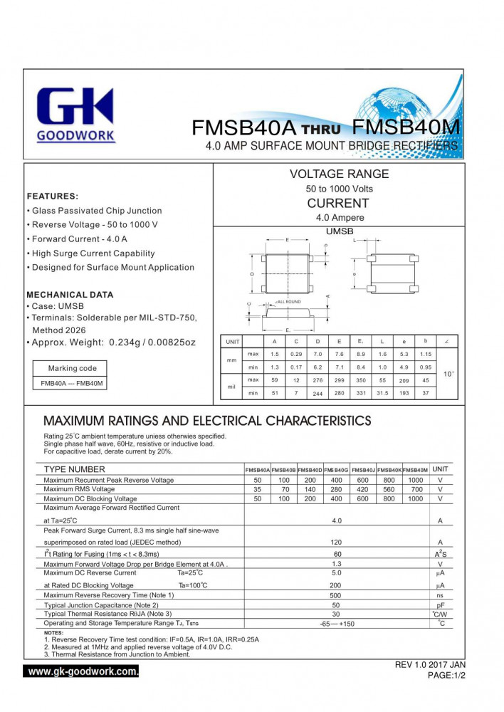 FMSB40M datasheet page 1