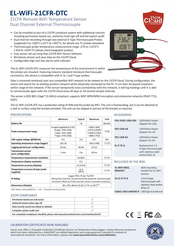 EL-WiFi-21CFR-DTC technical document image, page 1