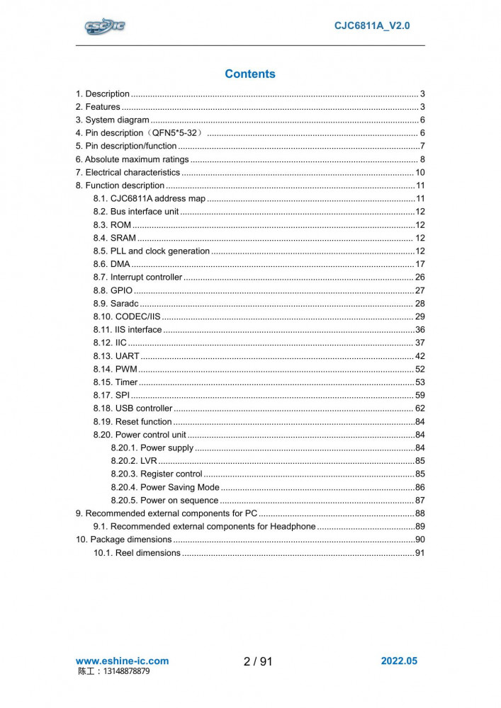 CJC6811A datasheet page 2