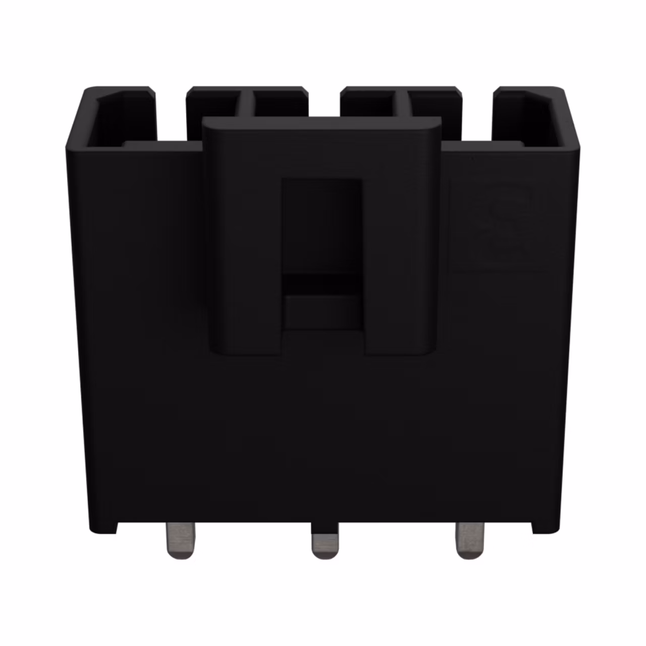 Mega-Fit Vertical Header, 5.70mm Pitch, Single Row, 3 Circuits, Matte Tin (Sn) Plating, Glow-Wire Capable, Tape and Reel, Black for sale