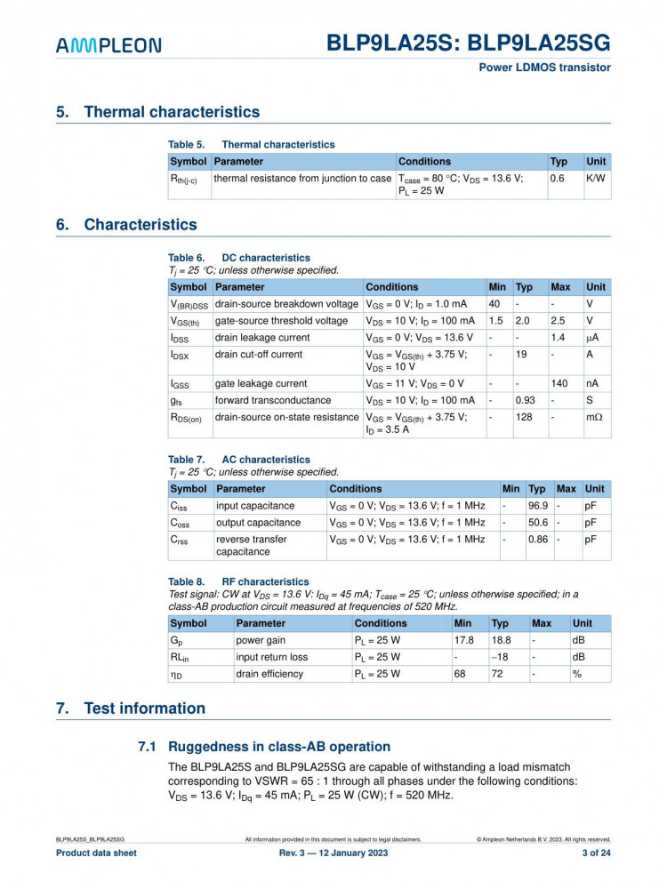 BLP9LA25S datasheet page 3