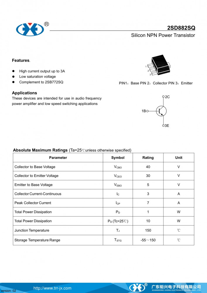 2SD882SQ datasheet page 1