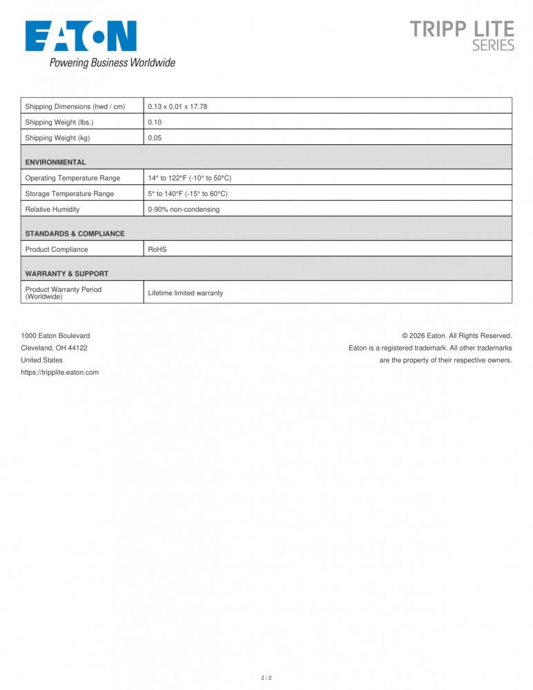 P142-06N-MICRO product documentation, page 2