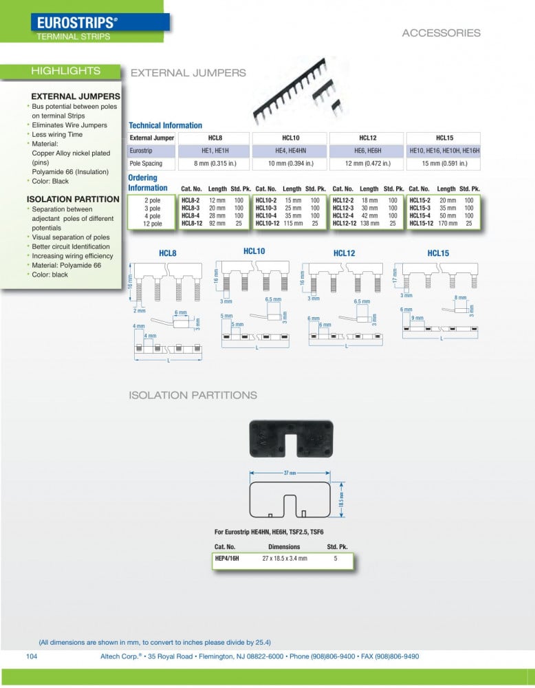 Altech terminal strip datasheet page 10