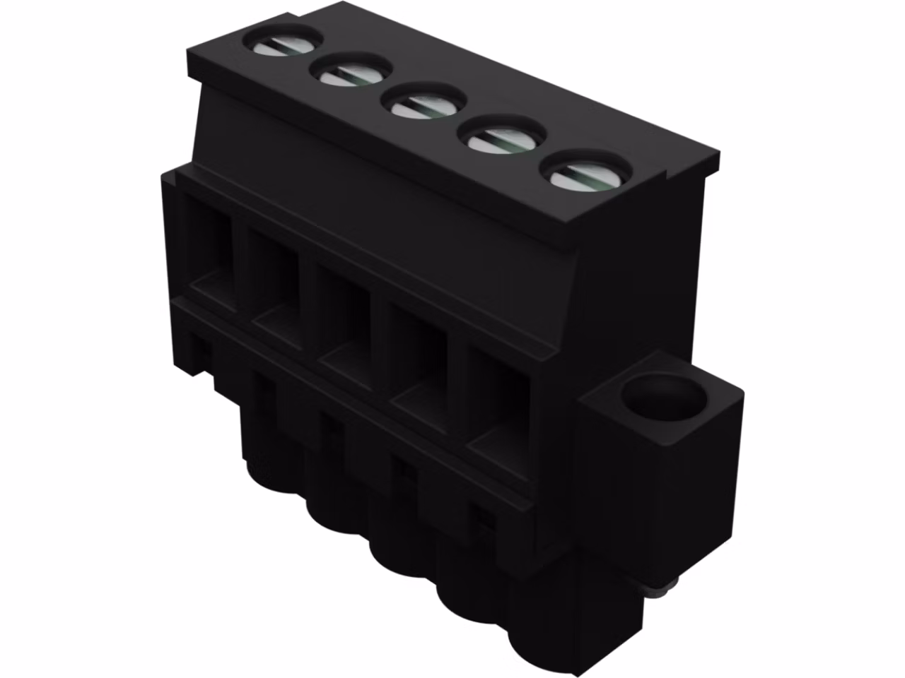 5.00mm Pitch Eurostyle Vertical Plug, with Retention Screws, Rear Wire Entry, Gold (Au) Plated, Black, 5 Circuits for sale