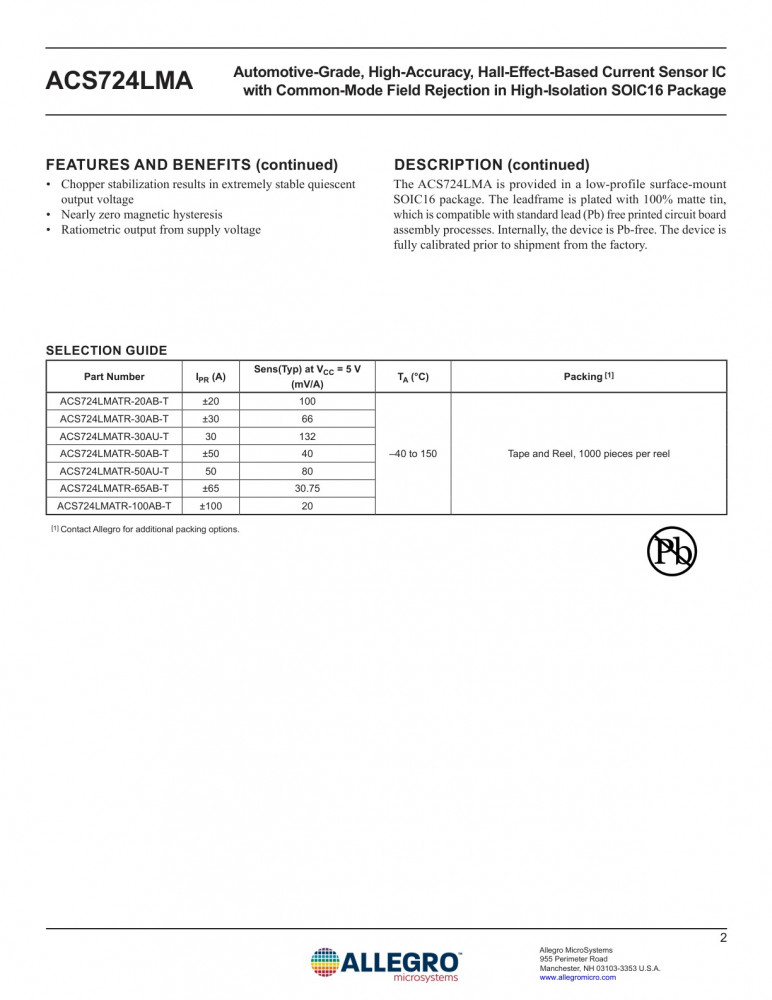 ACS724 datasheet page 2