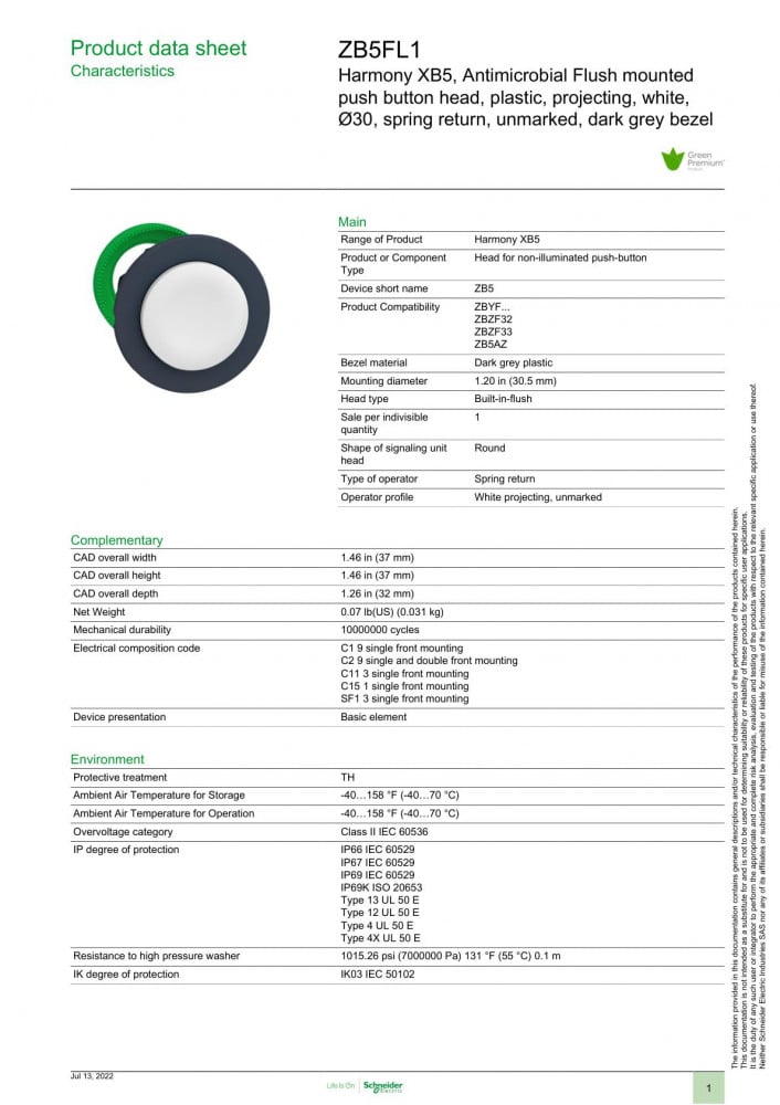 ZB5FL1 technical document page 1