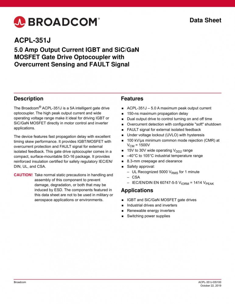 ACPL-351J datasheet page 1