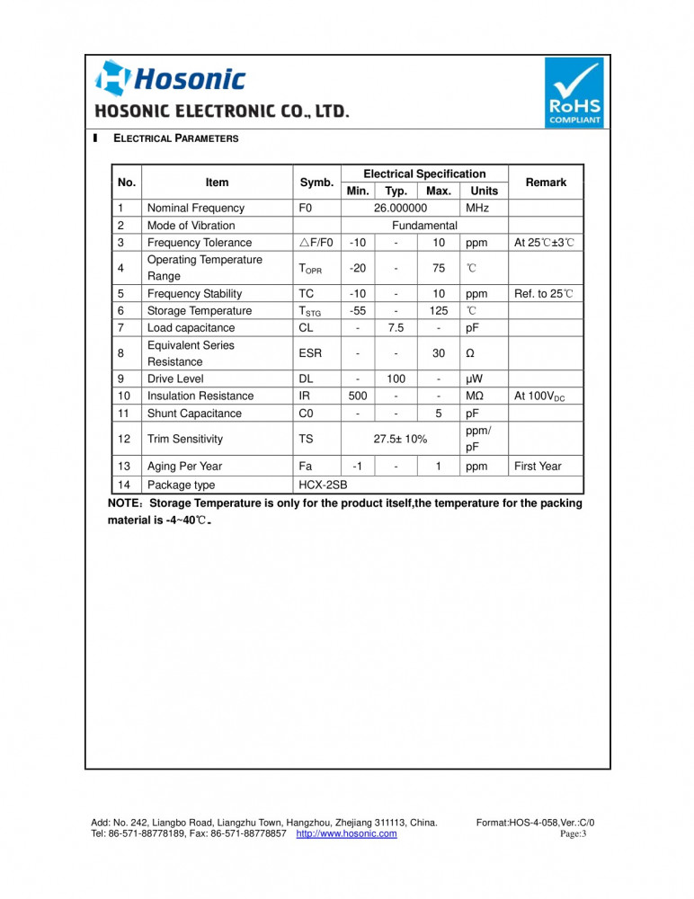 HOSONIC E2SB26E000103E document page 3