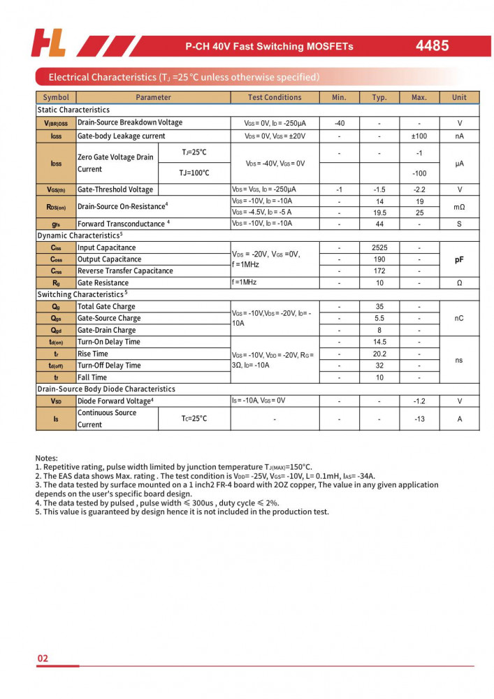 HL 4485 datasheet page 2